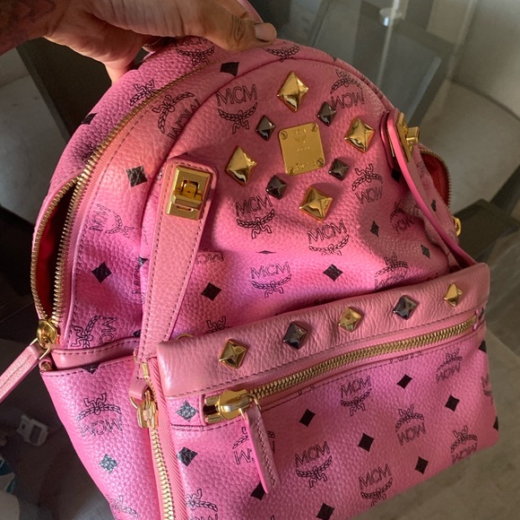 MCM | Bags | Authentic Mcm Hot Pink Small Backpack | Poshmark